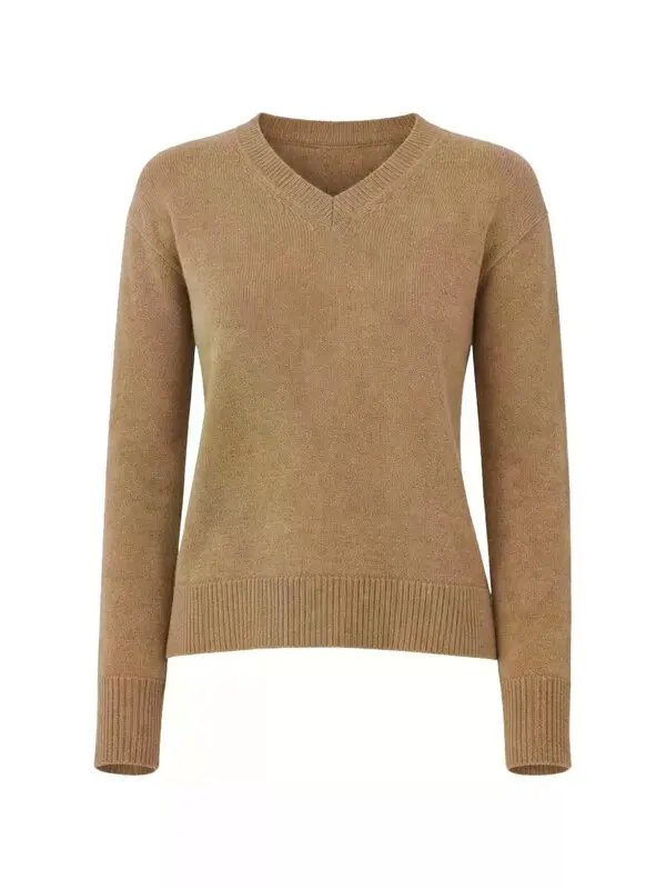 Max Mara Ribbed V-neck Sweater - Neutrals