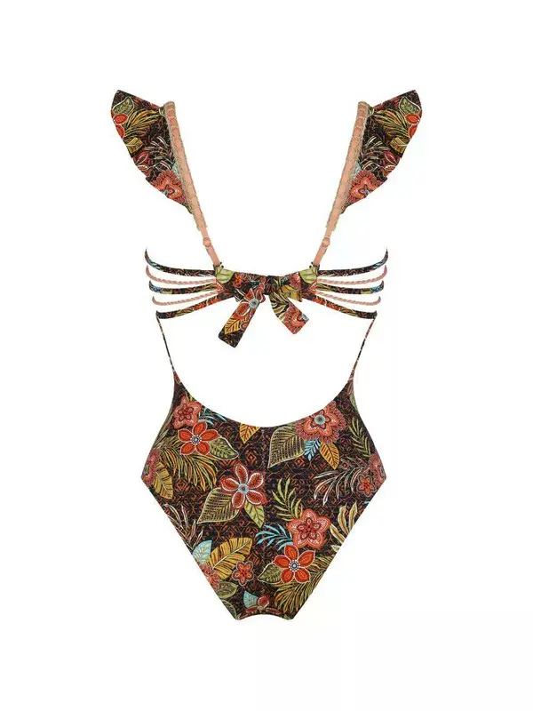 DEL MAAR Yanqay Floral Ruffle Swimsuit