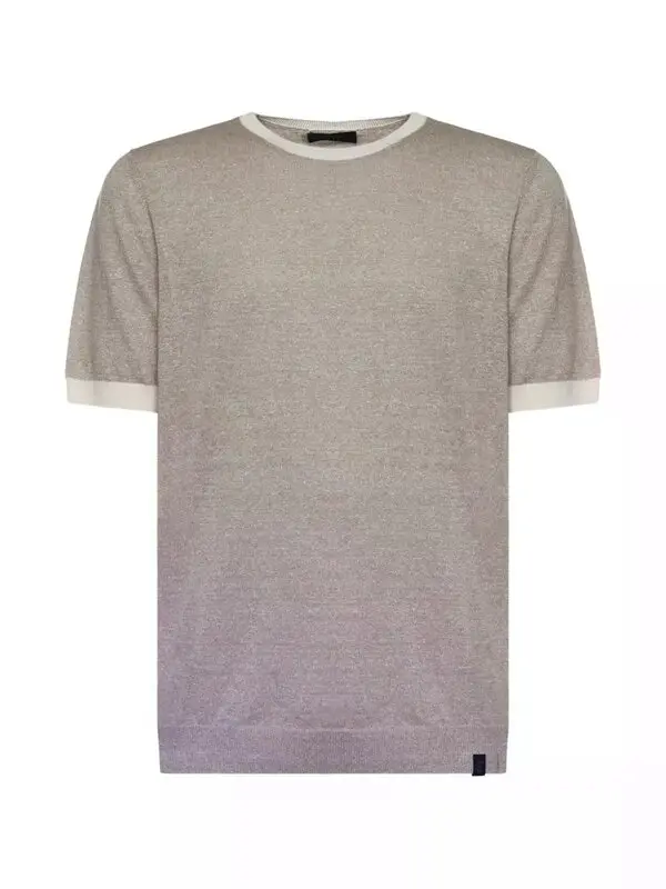 FAY Ribbed-trim Crew-neck T-shirt - Neutrals