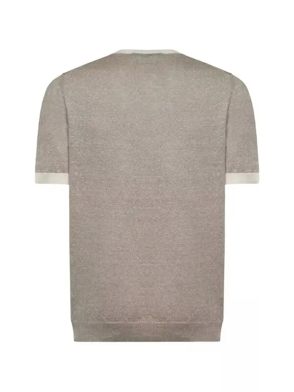 FAY Ribbed-trim Crew-neck T-shirt - Neutrals