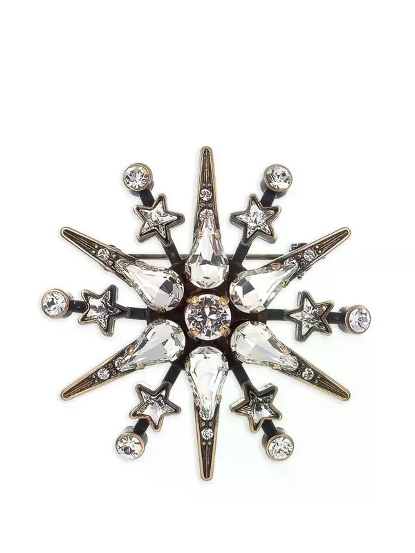 THOT GIOIELLI Star-crystal Brooch - Gold