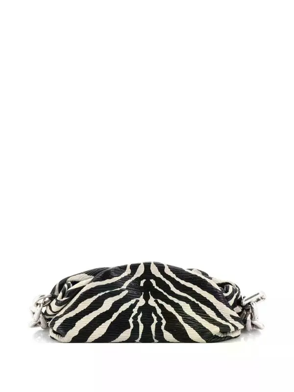 Bottega Veneta Printed Textured Leather Chain Pouch - Black