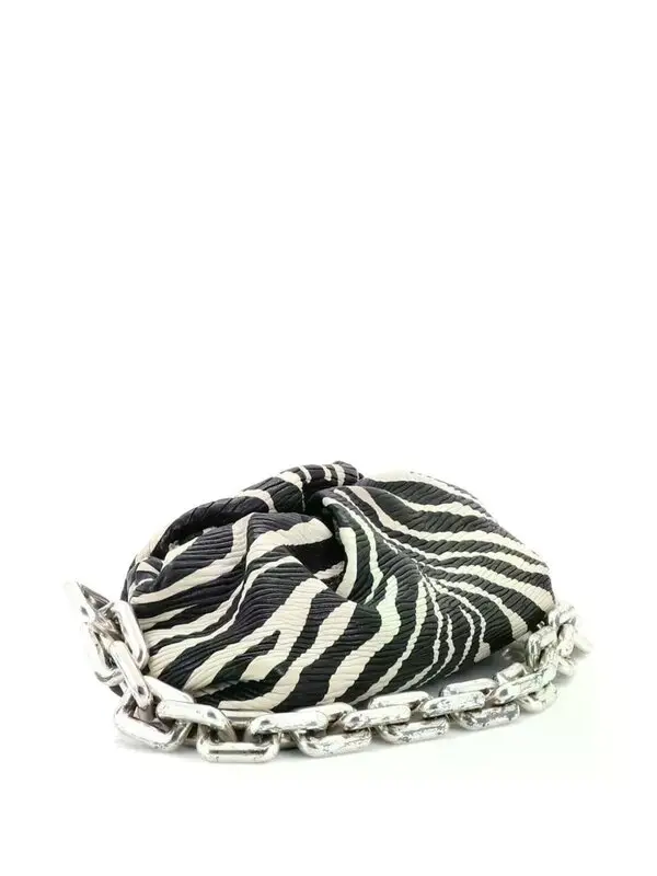 Bottega Veneta Printed Textured Leather Chain Pouch - Black