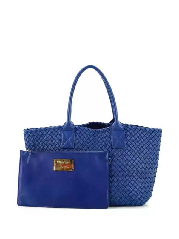 Bottega Veneta Cabat Intrecciato Nappa Medium Tote Bag - Blue
