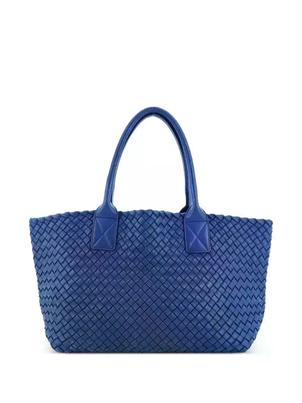 Bottega Veneta Cabat Intrecciato Nappa Medium Tote Bag - Blue