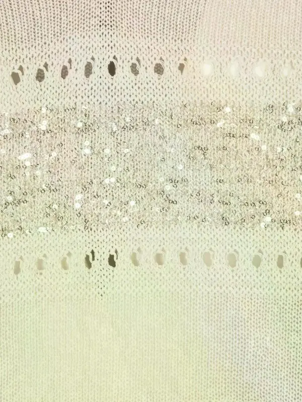 D.exterior Sequin V-neck Sweater