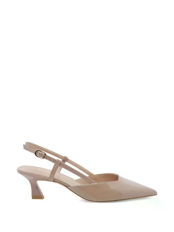 STUART WEITZMAN Vinnie 50 Buckle Leather Pumps - Neutrals