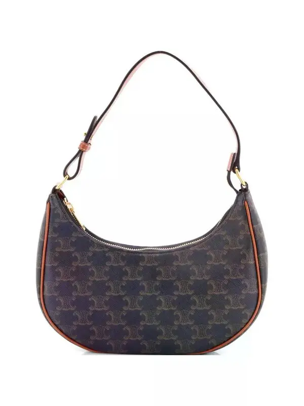 Celine Ava Bag Triomphe Coated Canvas Hobo Bag - Brown