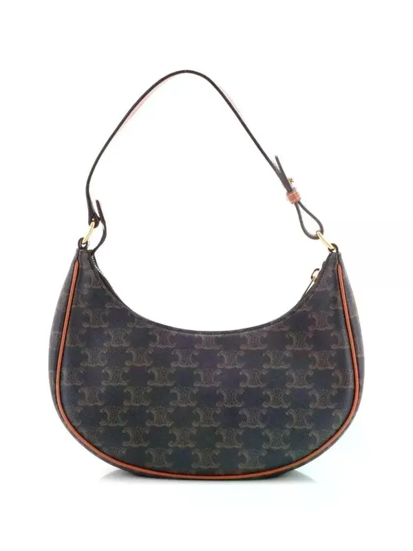 Celine Ava Bag Triomphe Coated Canvas Hobo Bag - Brown