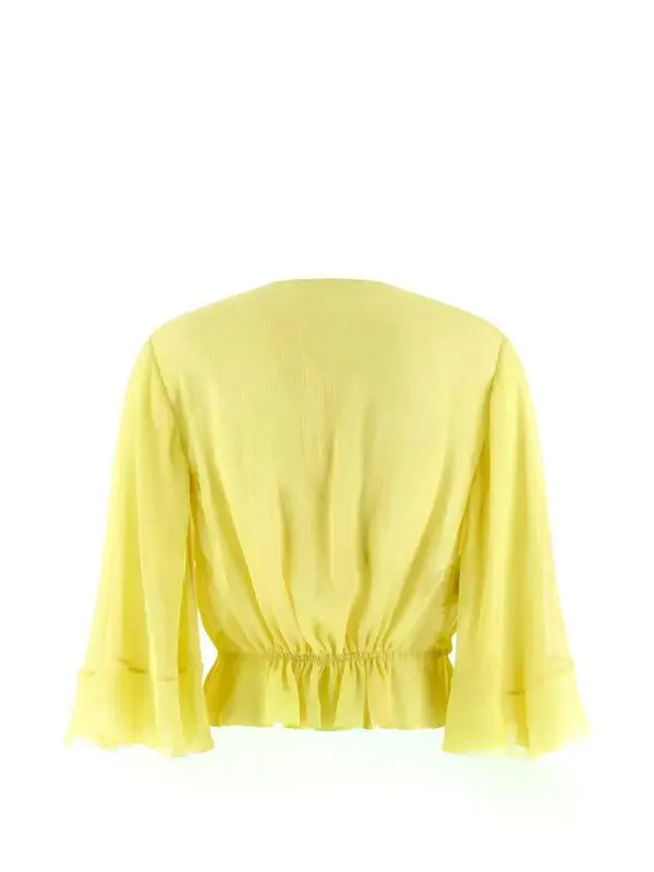 Alberta Ferretti Drawstring Ruffled Blouse - Yellow