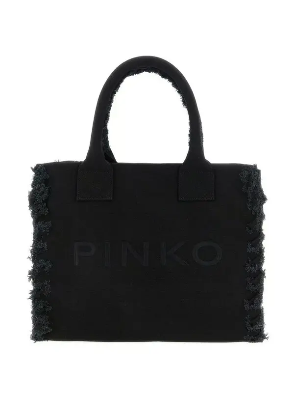 Pinko Medium Fringed Shopper Tote Bag - Black