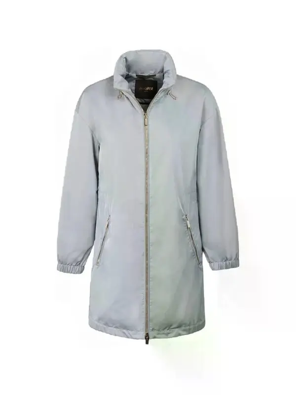 MOORER Zip Parka With Drawstring Collar