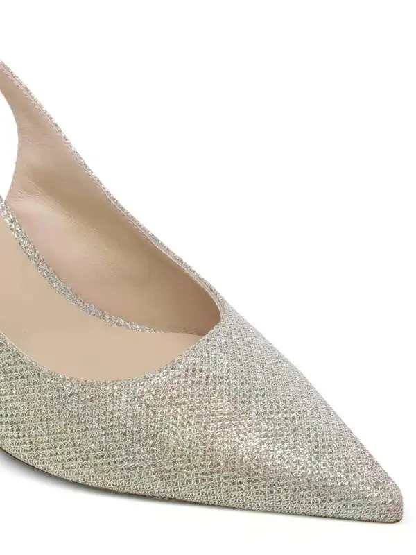 STUART WEITZMAN Pointed Toe Slingback Pumps - Silver