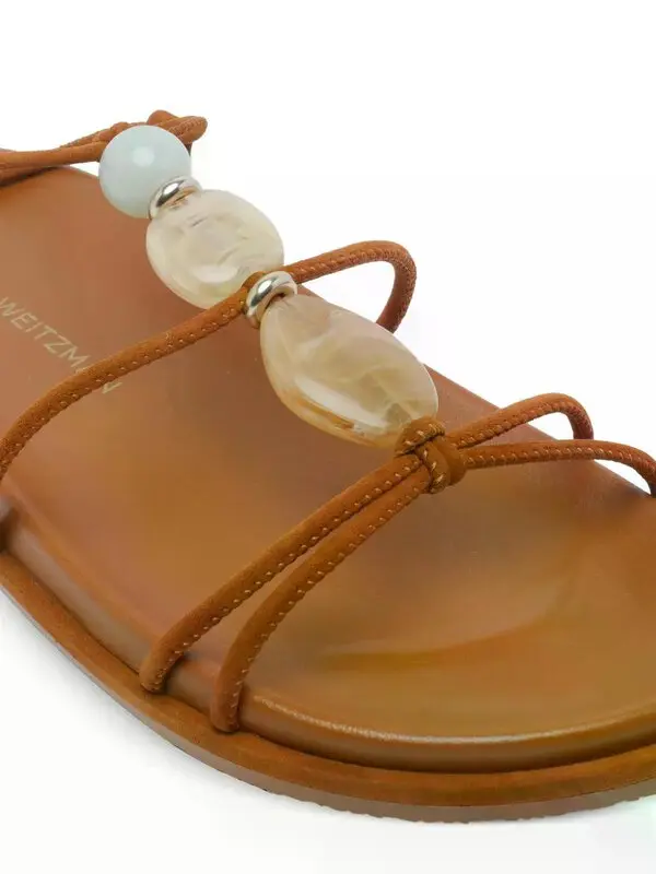STUART WEITZMAN Beaded Wrap Sandals - Brown