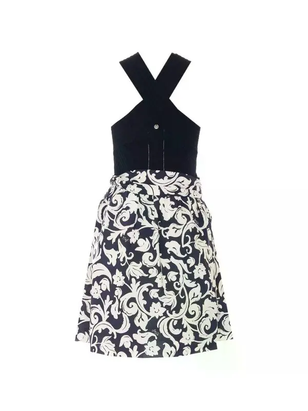 Liu Jo Floral Print Sleeveless Midi Dress With Criss-cross Detail And Bow