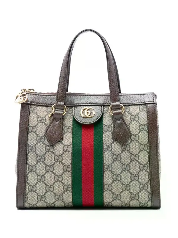 Gucci Gg Supreme Ophidia Satchel - Brown