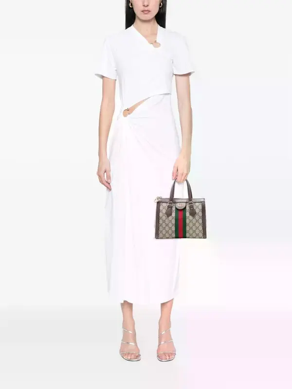 Gucci Gg Supreme Ophidia Satchel - Brown