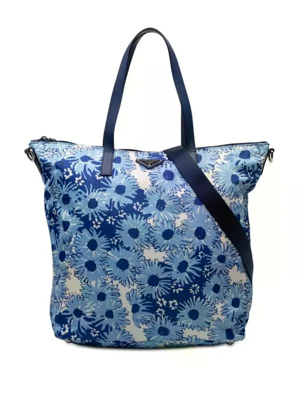 Prada Tessuto Stampato Satchel - Blue