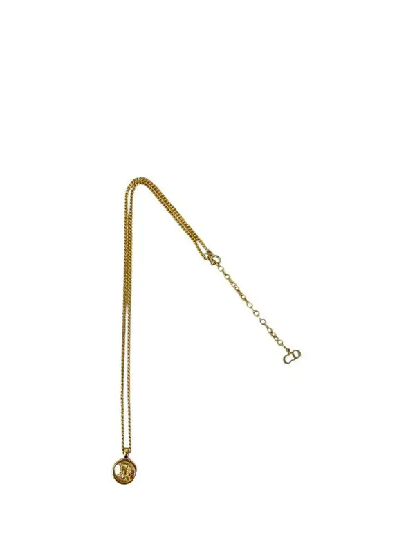Dior Plated Logo Pendant Necklace - Gold