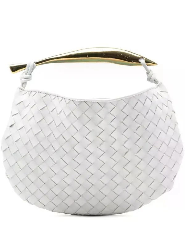Bottega Veneta Lambskin Intrecciato Sardine Satchel - White