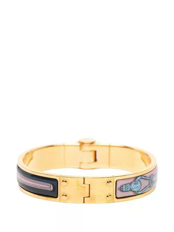 Hermès Narrow Printed Enamel Hinge Bracelet