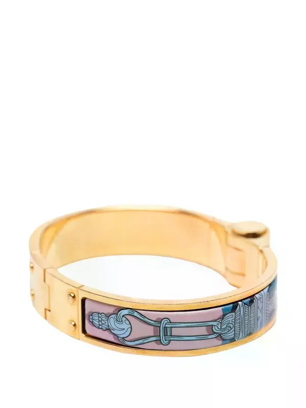 Hermès Narrow Printed Enamel Hinge Bracelet