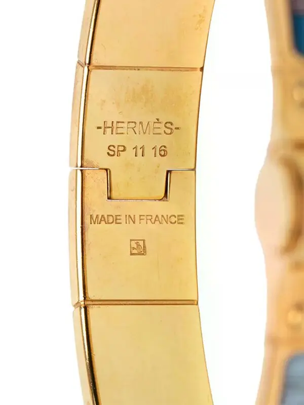 Hermès Narrow Printed Enamel Hinge Bracelet