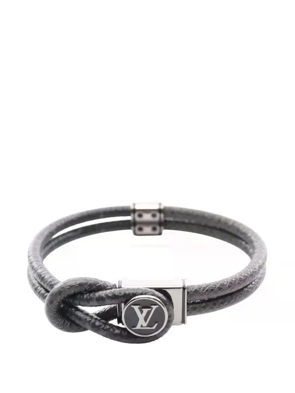 LOUIS VUITTON Monogram Eclipse And Taiga Loop It Bracelet - Black