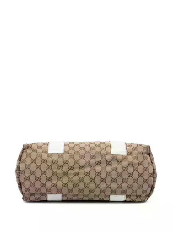 Gucci Medium Gg Canvas Bamboo Libeccio Tote Bag