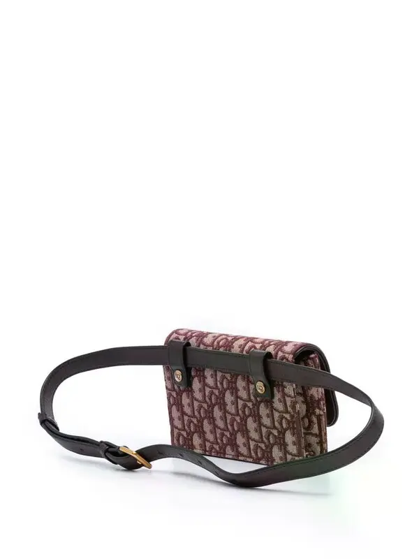 Dior 2020 Oblique Canvas Saddle Belt Bag - Red