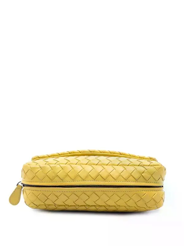 Bottega Veneta Mini Nappa Intrecciato Expandable Chain Flap Crossbody Bag - Yellow