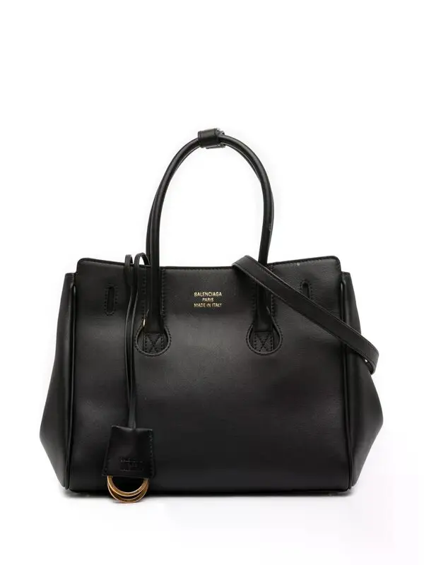 Balenciaga 20th Century Mini Smooth Calfskin Hampton Carry All Satchel - Black