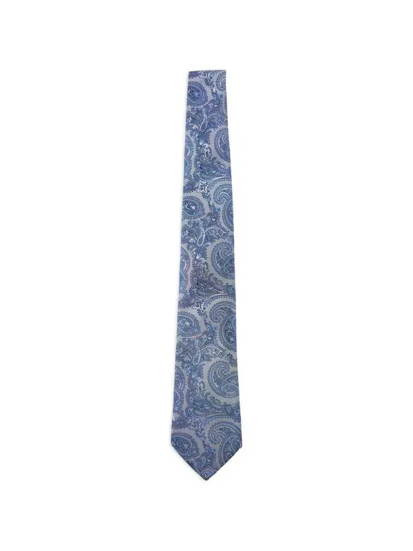 Etro Paisley-pattern Silk Tie - Grey