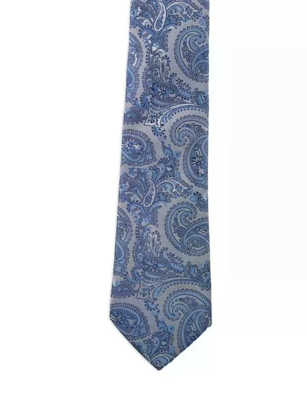 Etro Paisley-pattern Silk Tie - Grey
