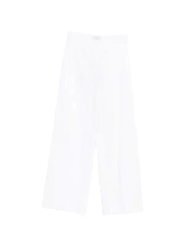 VIA MASINI 80 Pressed Crease Palazzo Pants - White