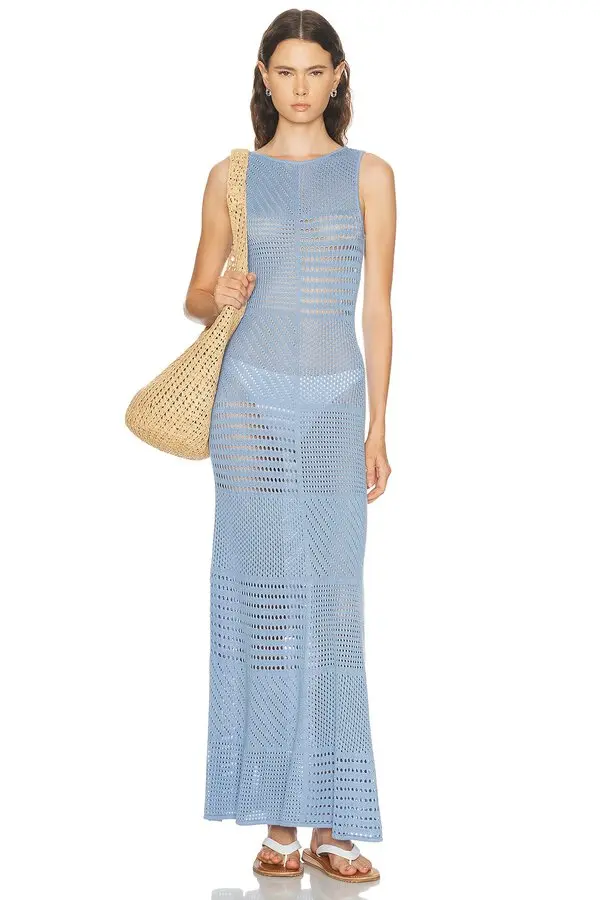 Solid & Striped The Morenzo Crochet Dress - Blue Lagoon