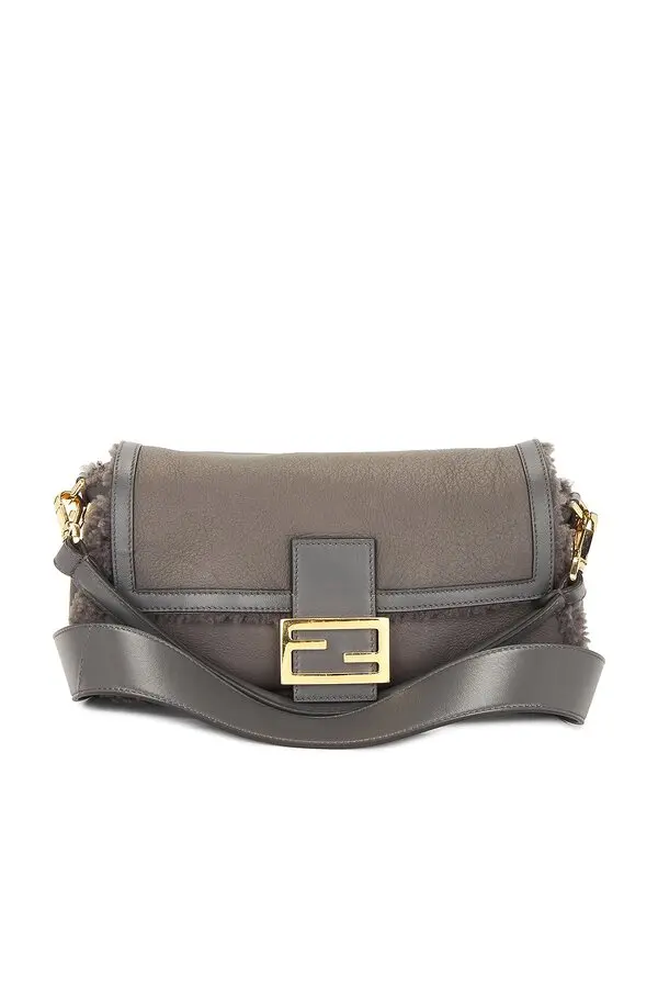 Fendi Selleria Baguette Shoulder Bag - Grey