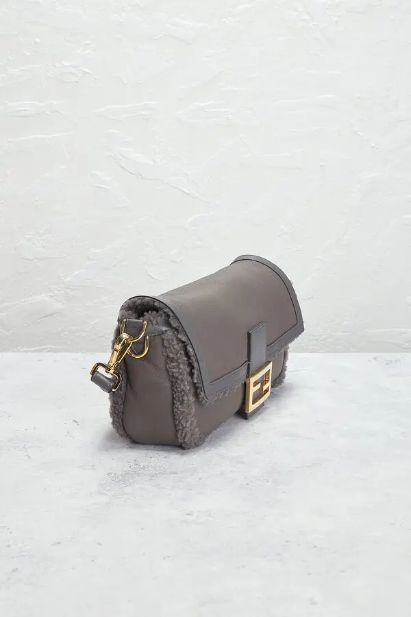 Fendi Selleria Baguette Shoulder Bag - Grey