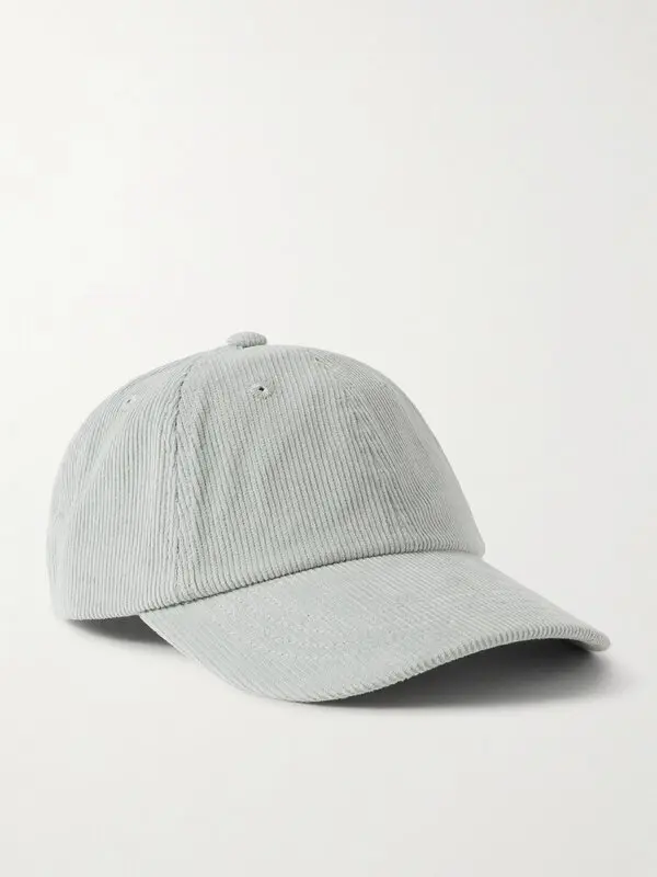 Folk Cotton-corduroy Baseball Cap - Green