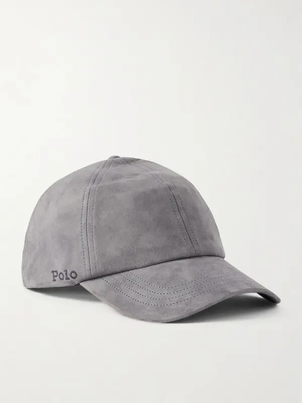 Polo Ralph Lauren Logo-embroidered Suede Baseball Cap - Gray