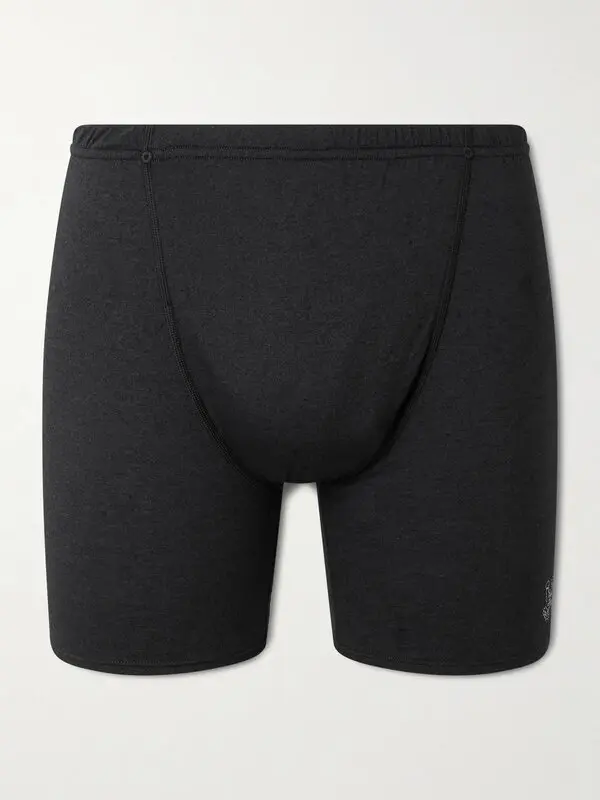 PORTAL Drift Straight-leg Merino Wool-blend Boxer Briefs - Black