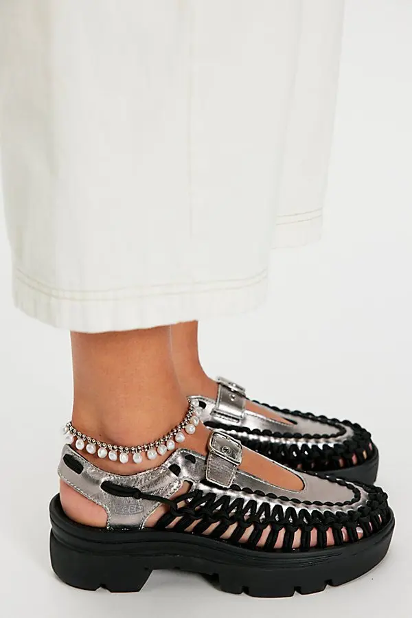 Keen Uneek Plt Mary Jane Sneakers - Silver/black