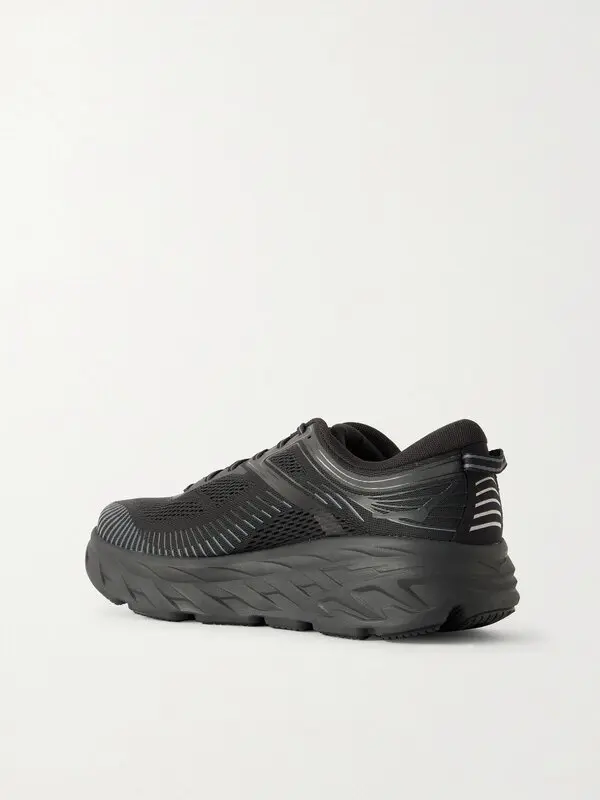 HOKA® Bondi 7 Rubber-trimmed Mesh Running Sneakers - Black