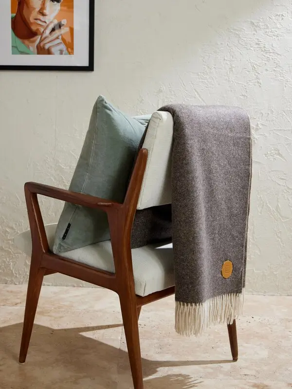 SOHO HOME Marwood Logo-appliquéd Fringed Wool-blend Throw