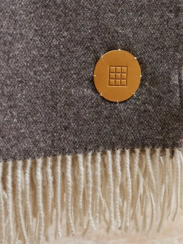 SOHO HOME Marwood Logo-appliquéd Fringed Wool-blend Throw