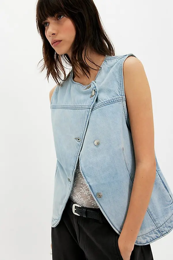 Free People We The Free Maris Denim Vest - Love Letters