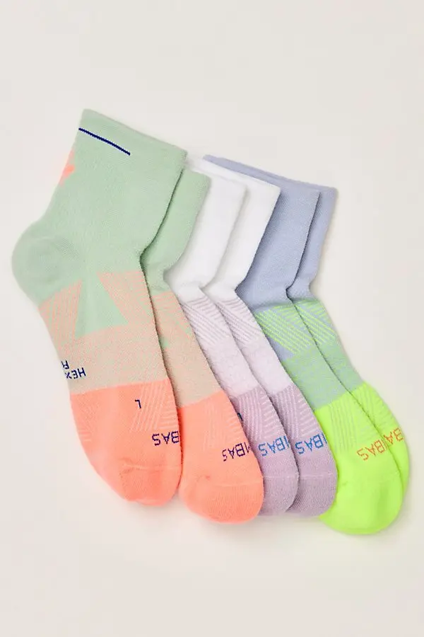 BOMBAS Run Quarter Sock 3-pack - Lavender Mint Mix