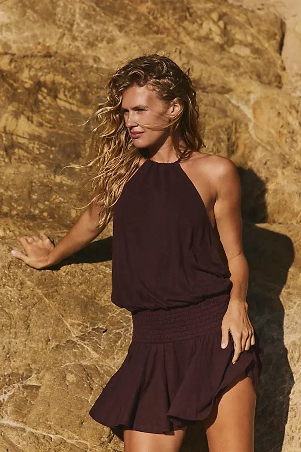 Free People La La Luz Mini Dress - Fudge