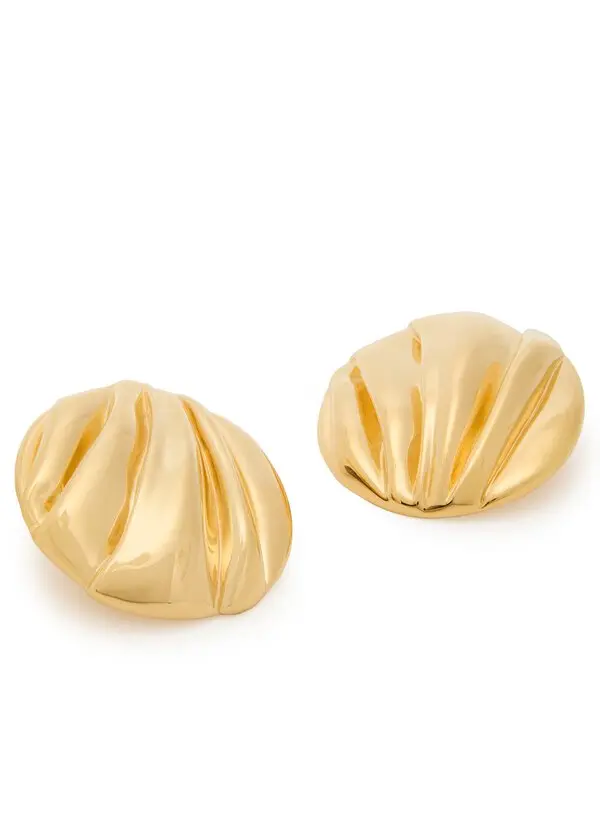 Chloé Pleats Clip-on Drop Earrings - Gold