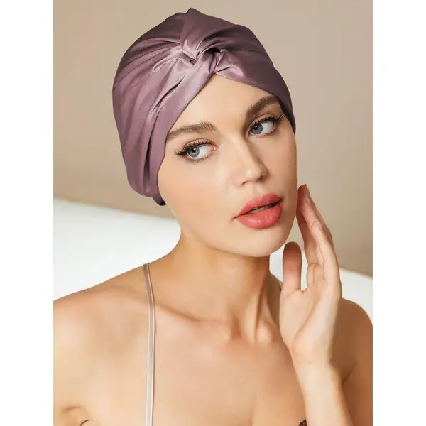 SILKSILKY Pure Silk Knot-front Hair Bonnet - No Color